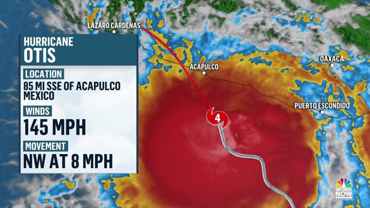 Hurricane Otis strengthens to Category Four