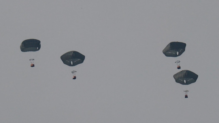 Jordanian army airdrops aid across Gaza