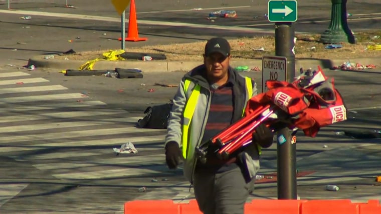 Crews clean up at Kansas City shooting scene
