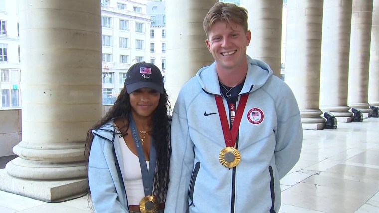 Hunter Woodhall and Tara Davis-Woodhall on winning gold in Paris