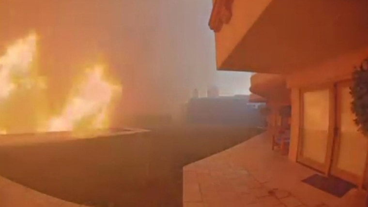 Home surveillance footage captures Palisades Fire overtaking property