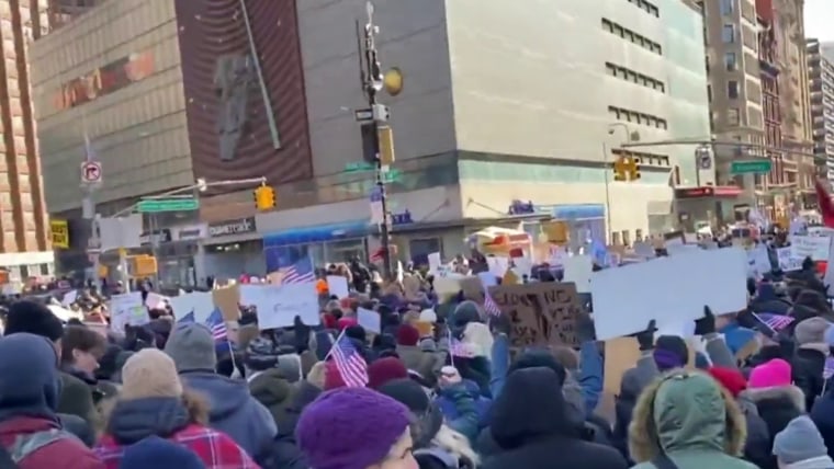 Protestors chant 'No one voted for Elon Musk' as federal layoffs begin