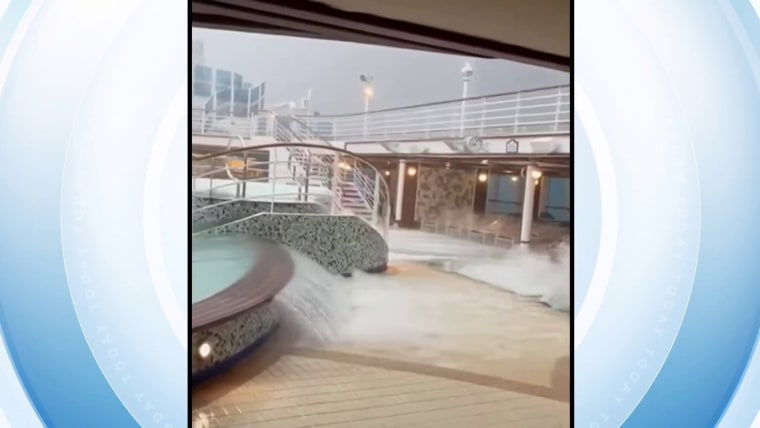 Video shows Princess Cruises ship tilting in high winds, injuring 16 and emptying pools