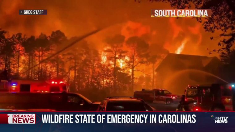 South Carolina governor declares state of emergency as wildfires erupt in Carolinas, Georgia