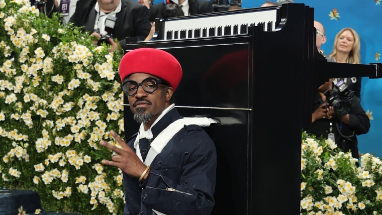 André 3000 makes a grand entrance to Met Gala 2025
