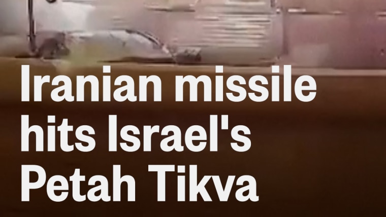 Iranian missile hits Israel's Petah Tikva