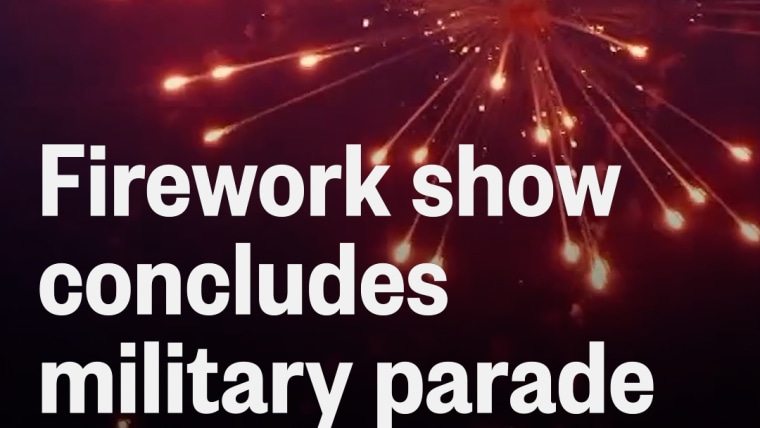 Firework show concludes military parade