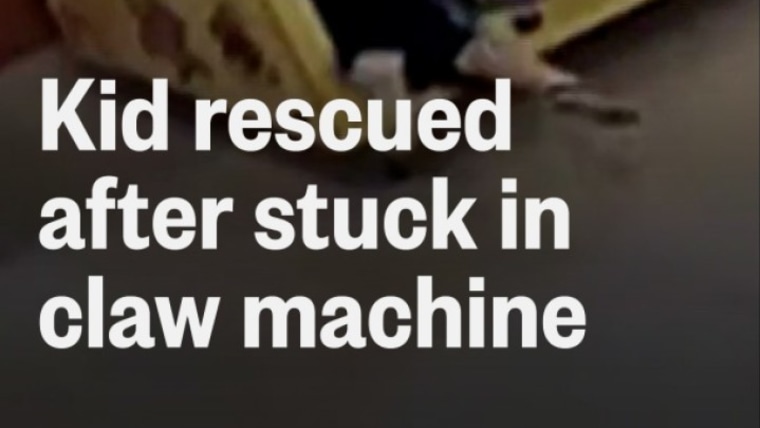 Kid rescued after stuck in claw machine