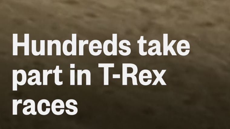 Short arms, fast legs: Hundreds come out for T-Rex race