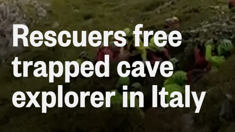 Rescuers free trapped cave explorer in Italy