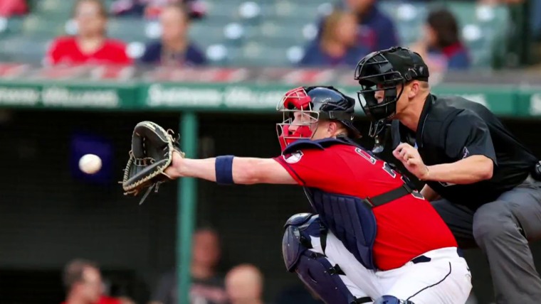 David Fry of Cleveland Guardians Hit in Face by Tarik Skubal Pitch