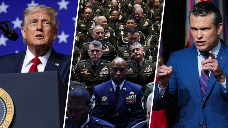 Trump and Hegseth Deliver Charged Speeches at Military Meeting