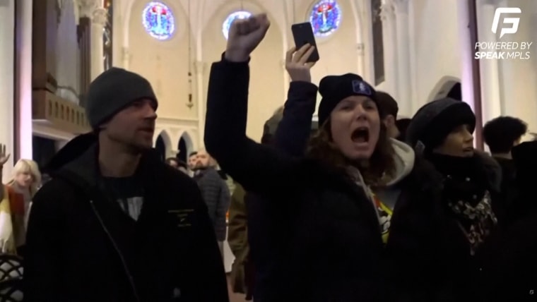 Protesters disrupt church service over pastor who is alleged ICE officer