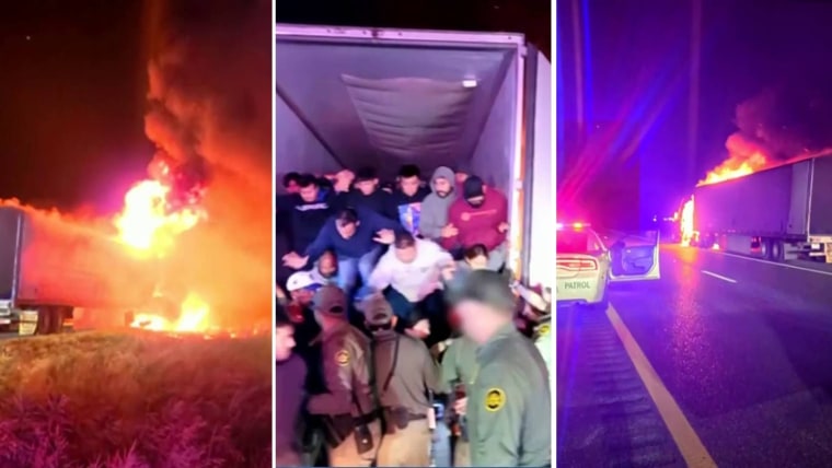 Rescatan a 39 inmigrantes de un tráiler en llamas en el sur de Texas ...