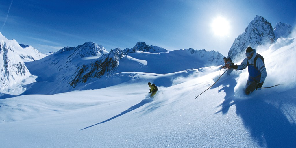 winter skiing background