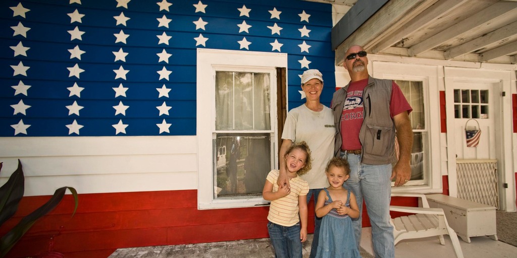 Man Has Painted American Flag House House Showing Support For U.S.