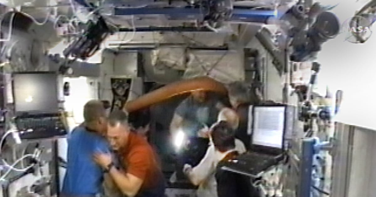 Shuttle delivers the goods to space station