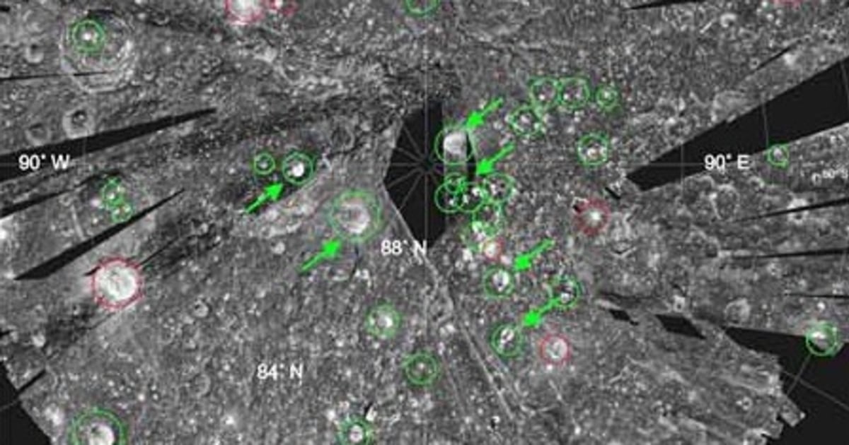 Tons of water ice found on moon's north pole