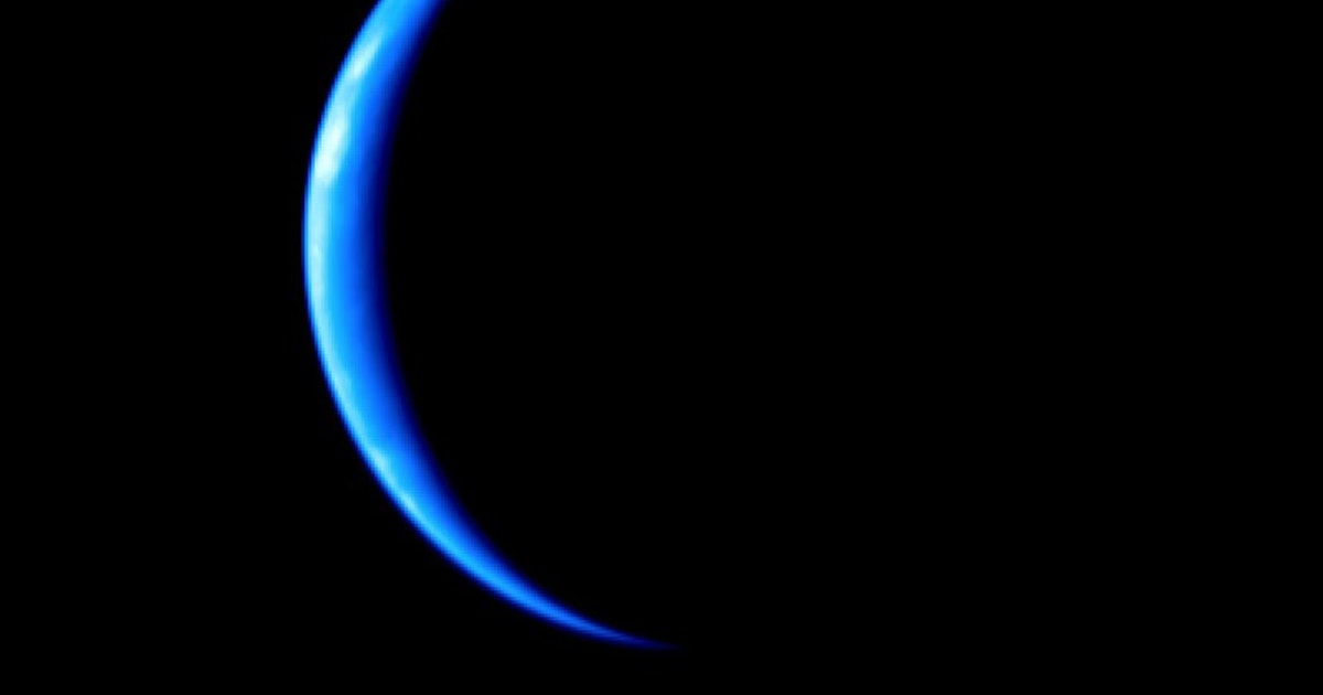 Crescent Earth photographed from deep space