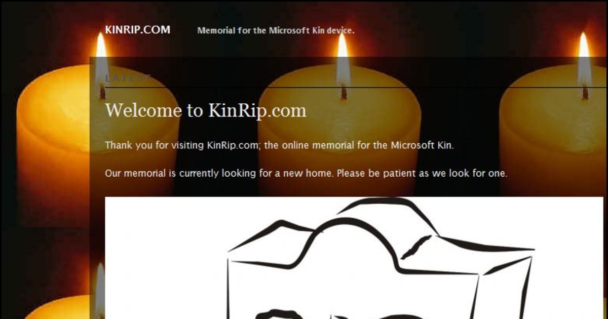 No memorial page for Microsoft Kin at site