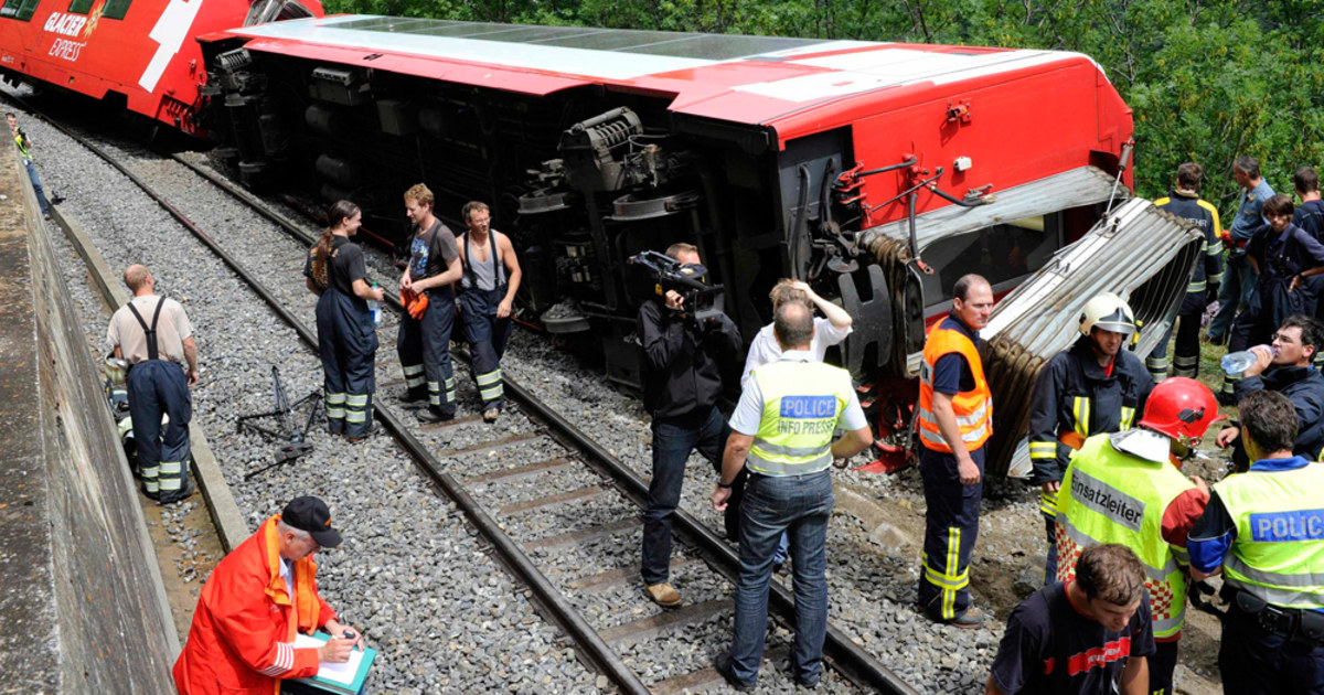 One killed, 42 hurt as train derails in Swiss alps