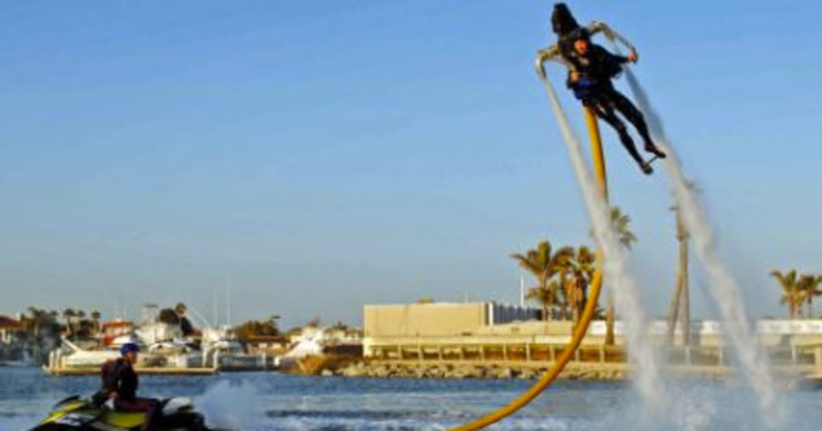 H2O Jet Pack man soars above the waters