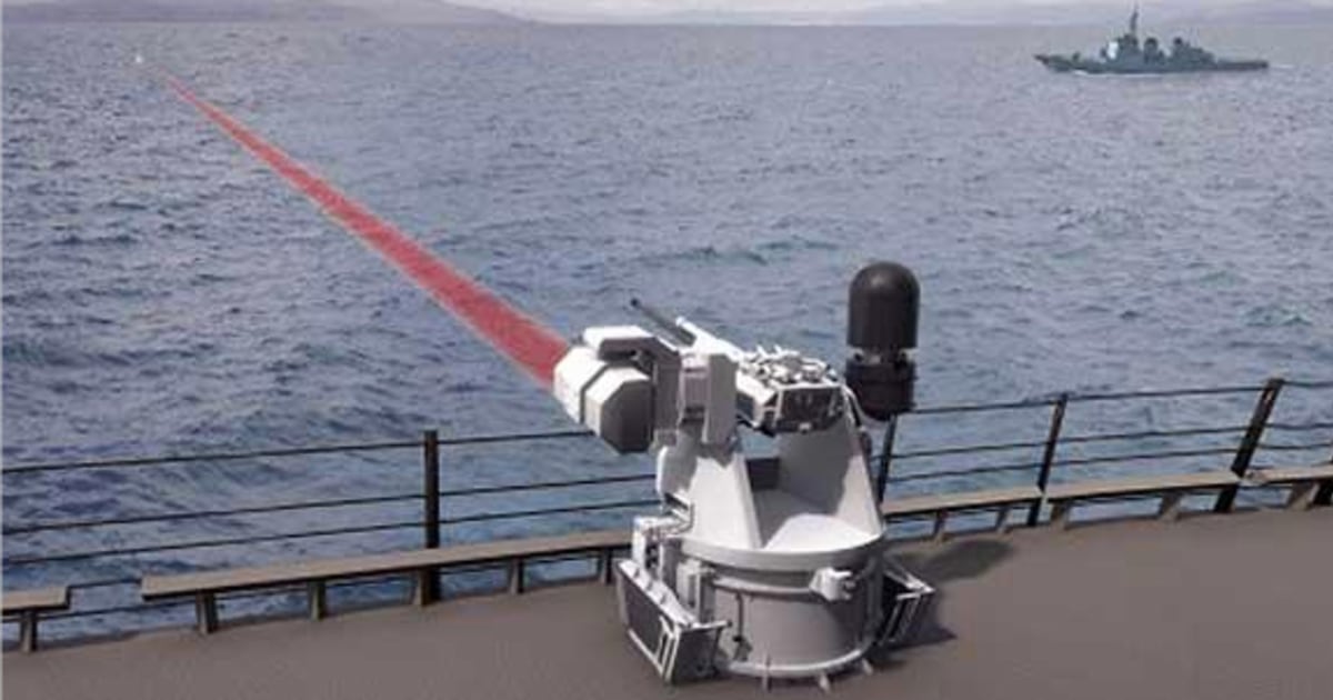 Laser, machine gun team up for ship defense