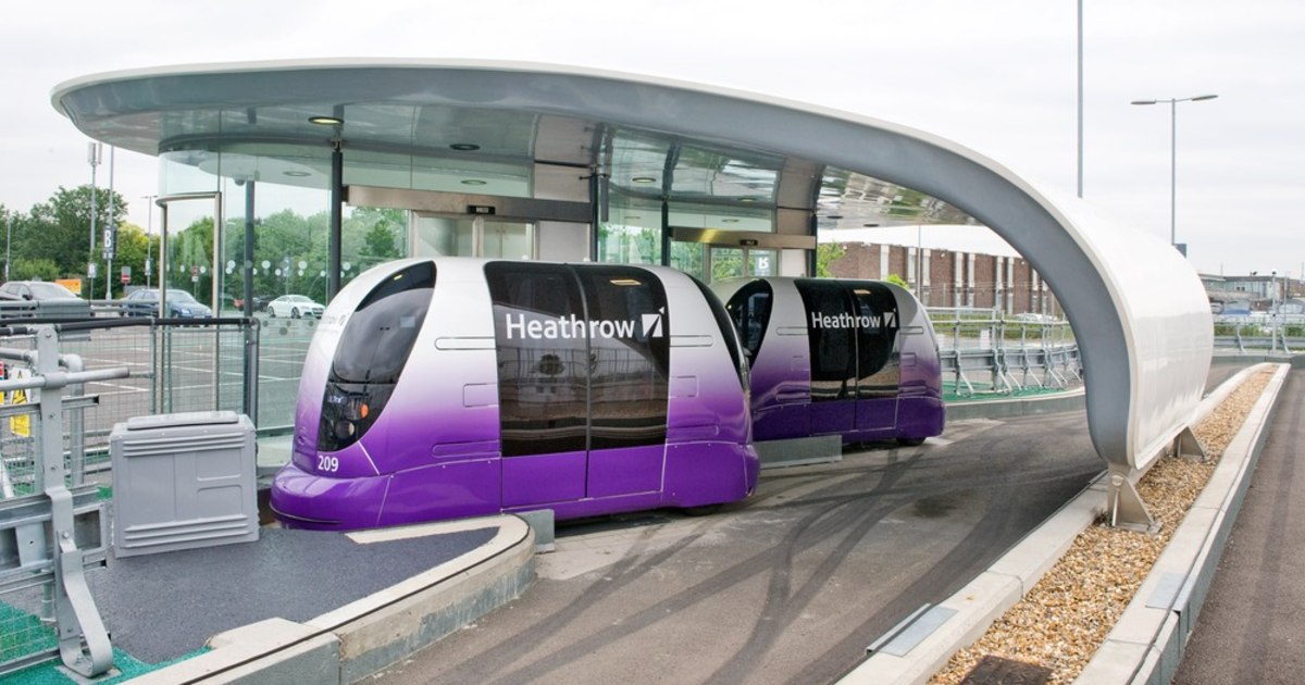 Futuristic pods whisk travelers around Heathrow airport