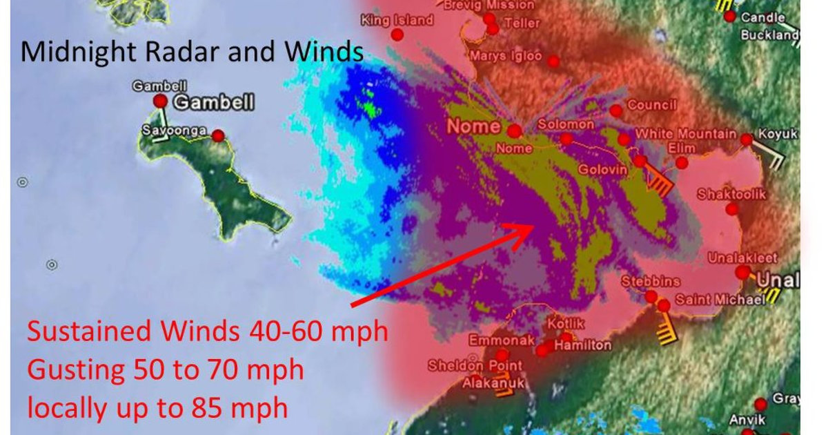 Surge coming after Alaska coast hit by major storm