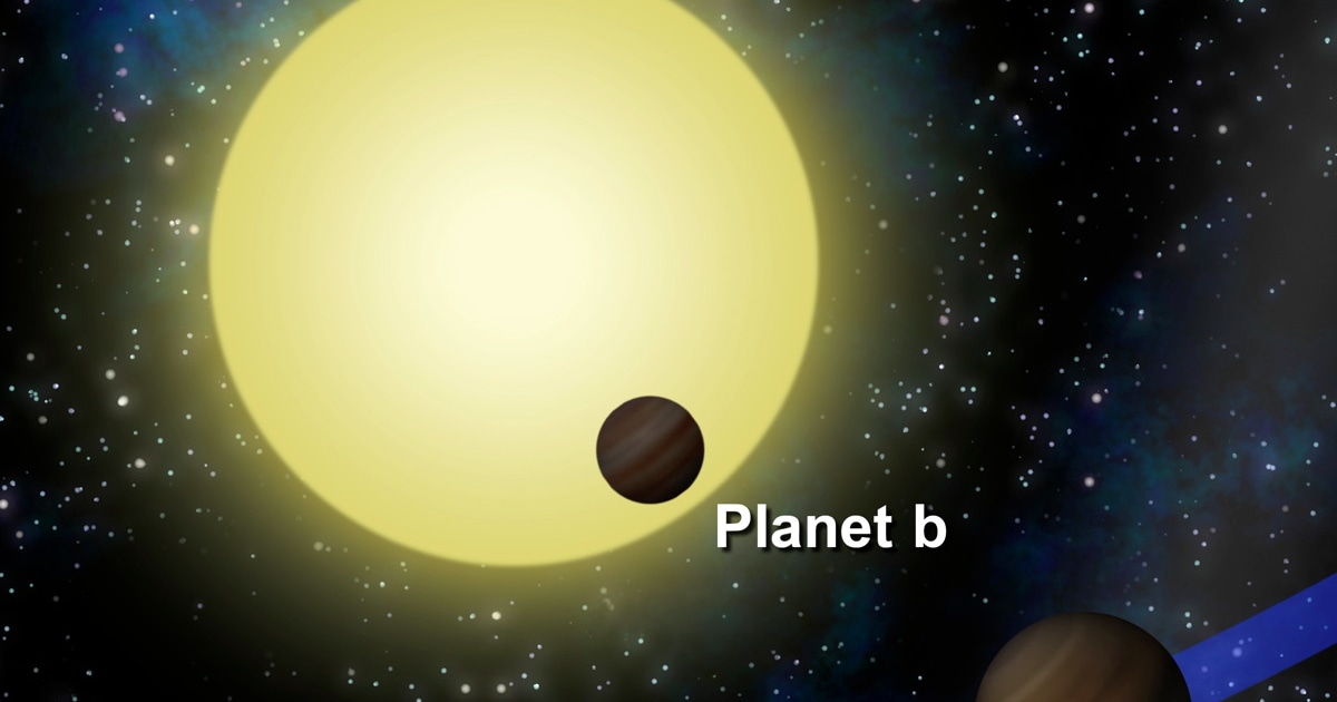 Hidden alien planet revealed by its own gravity