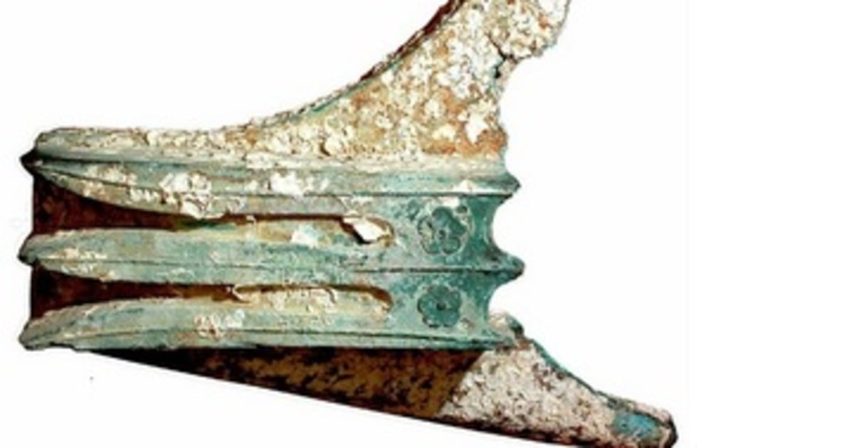 Corrosion attacking recovered ram from ancient warship