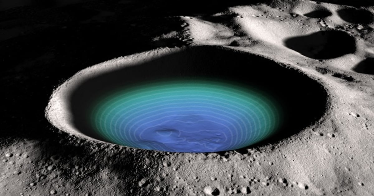 Scientists analyze levels of water ice in moon crater