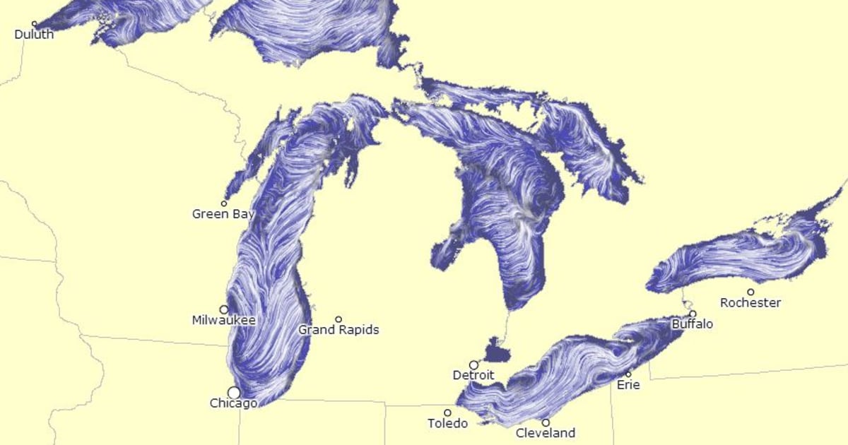 Now you can see the wind — and watch Great Lakes currents