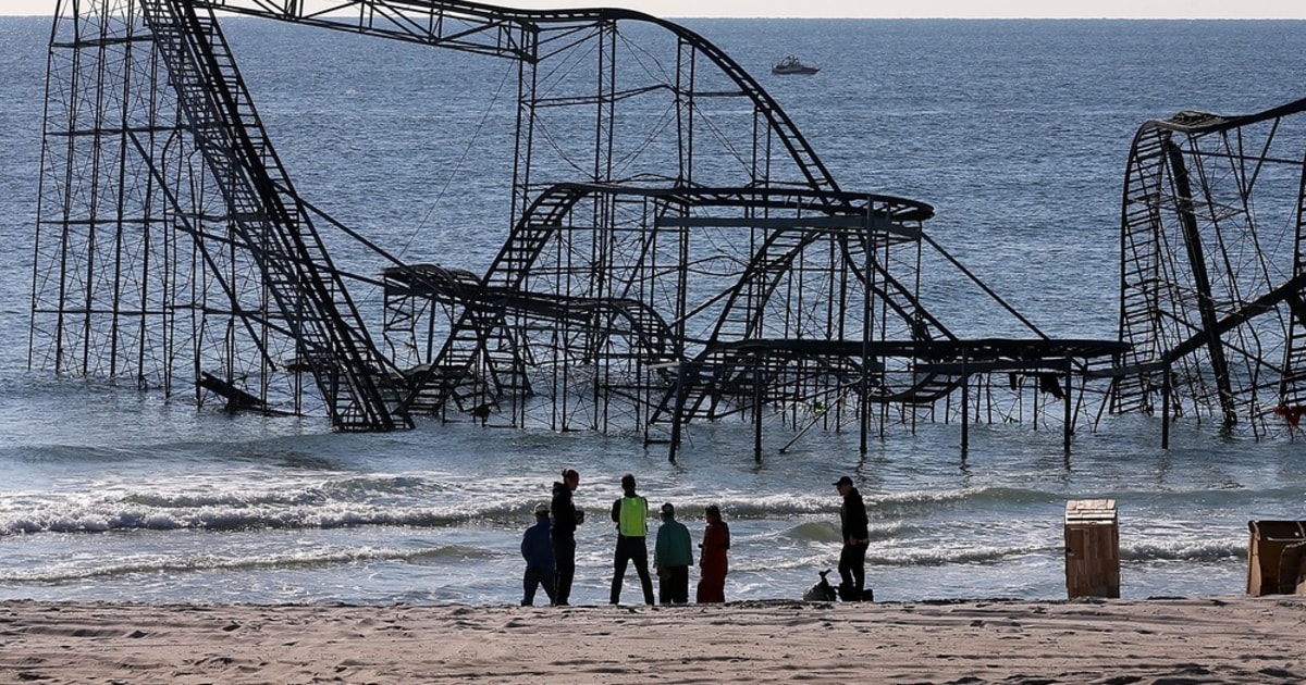 Demolition begins on coaster wrecked by Sandy