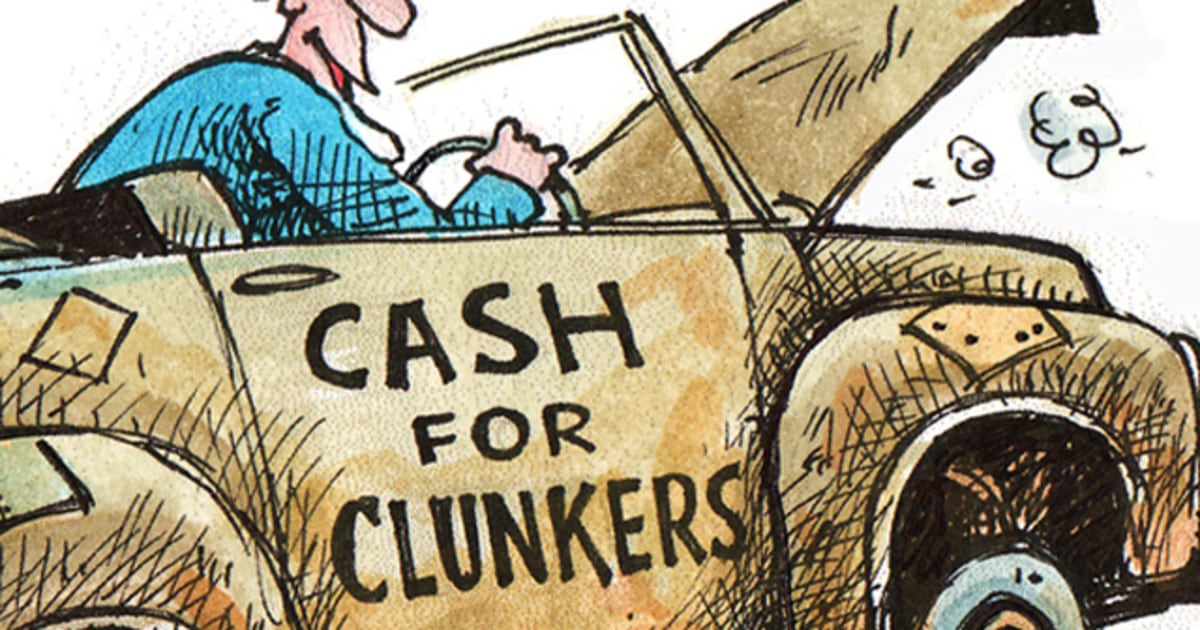 Cartoons: The 'cash-for-clunkers' plan