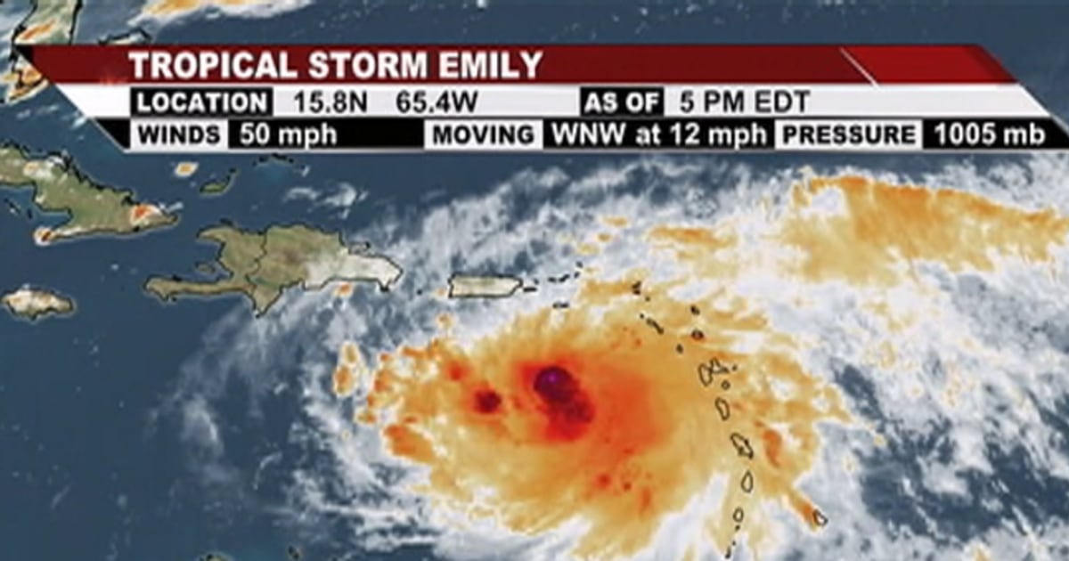 Tropical Storm Emily forming