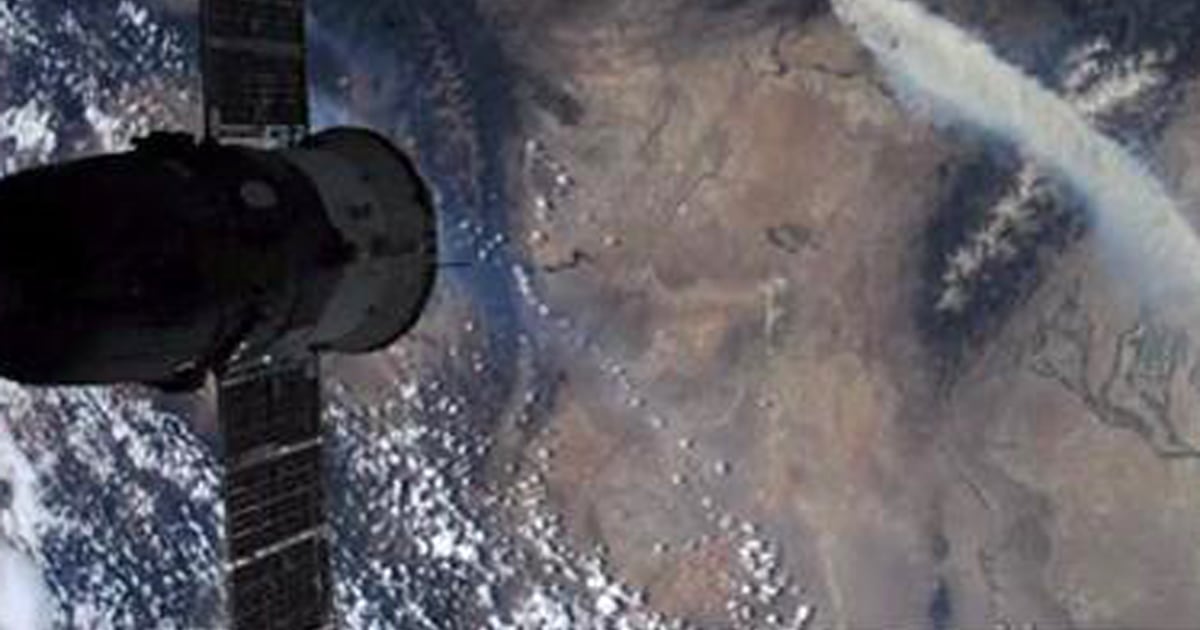 Wildfires seen from space station