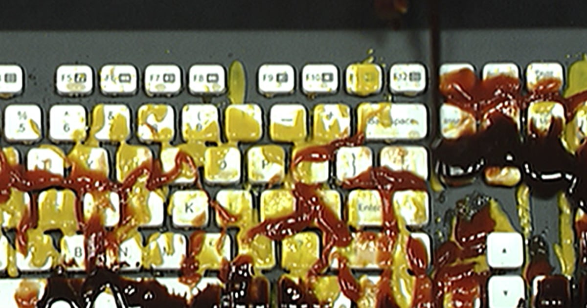 Can keyboard survive ketchup, mustard, syrup?