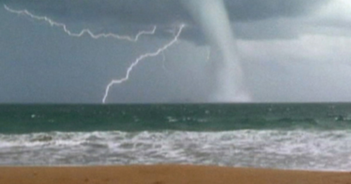 Waterspout stirs up Australian bay