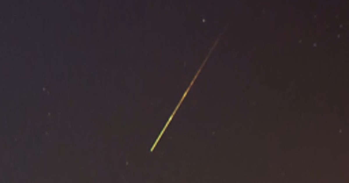 Meteor flashes in the sky