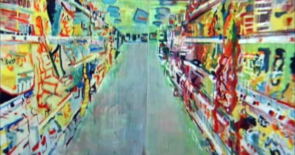 Painter turns Walmart shelves into art