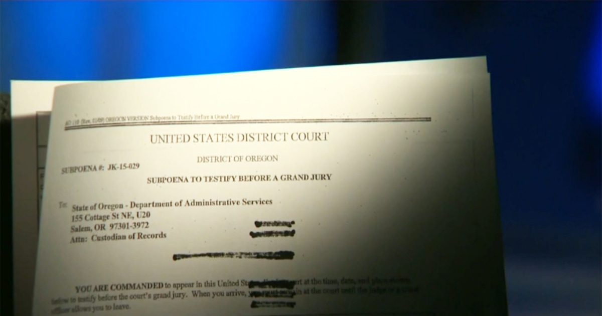 Federal Subpoena Released Against Oregon Governor