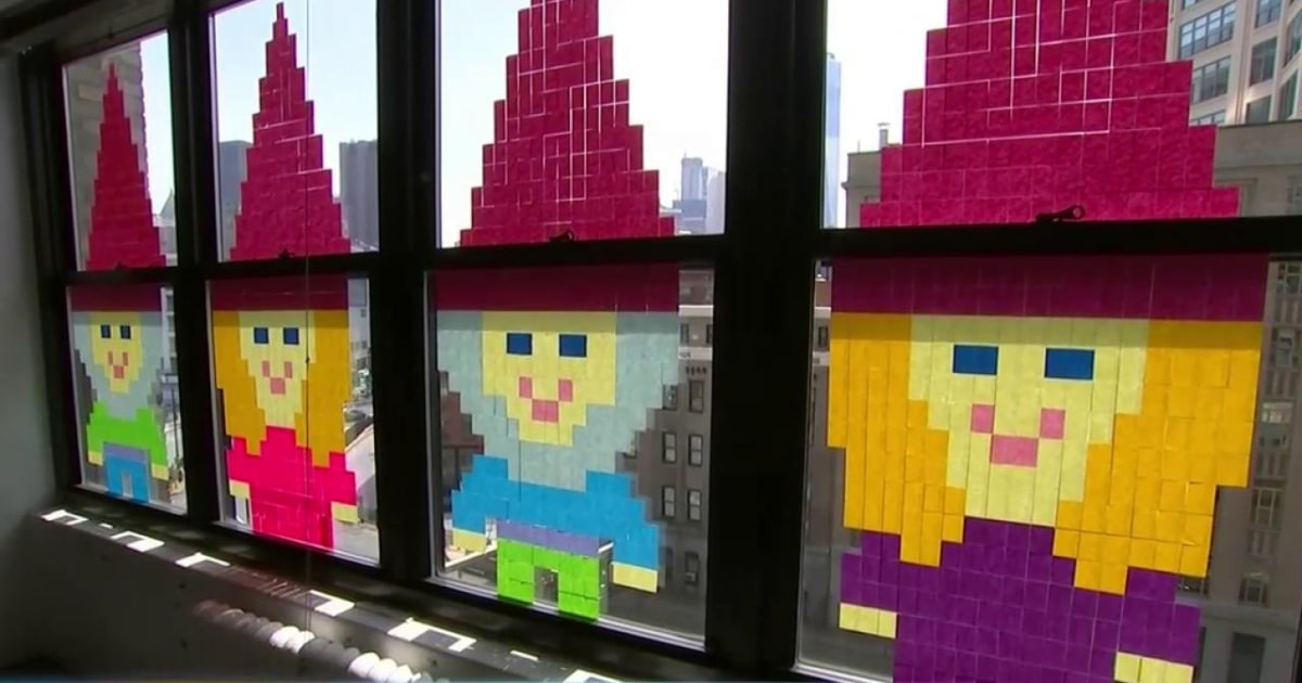 Creative Post-it Battle Takes Over New York City Office Windows