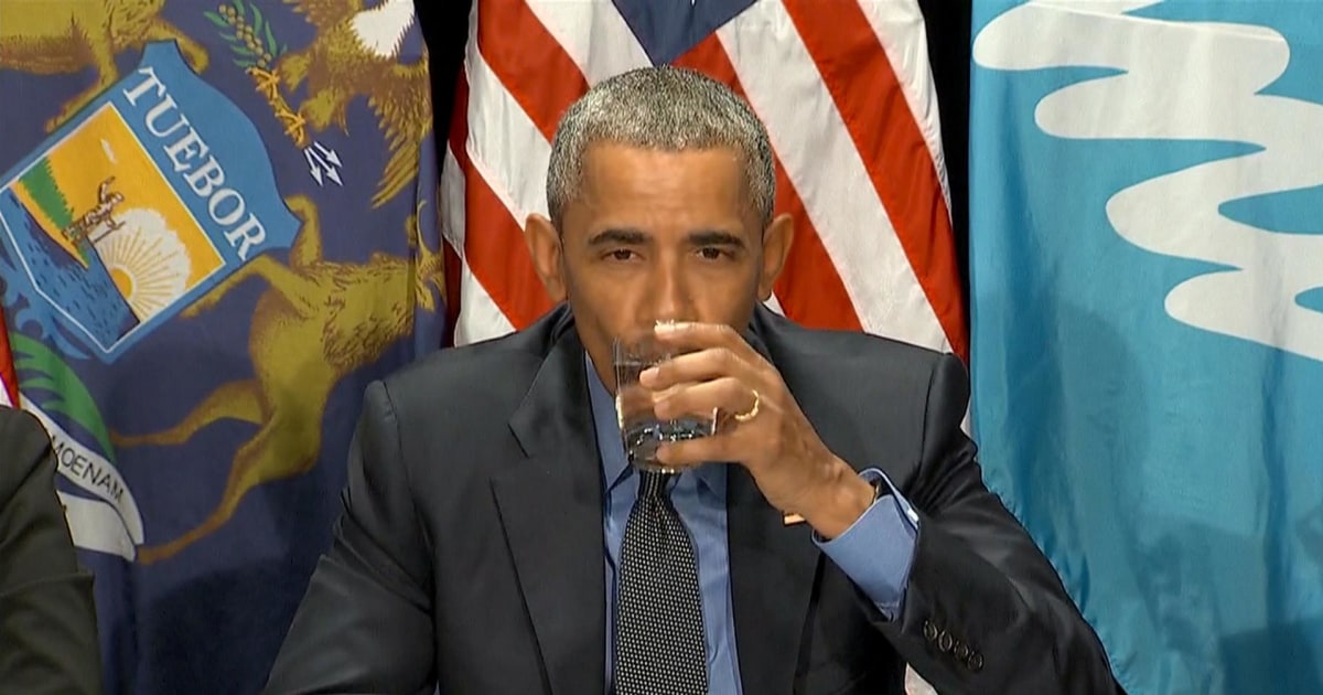 Watch Obama Drink Flint Tap Water
