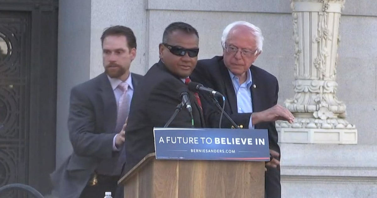 Protesters Jump Barrier at Sanders Rally