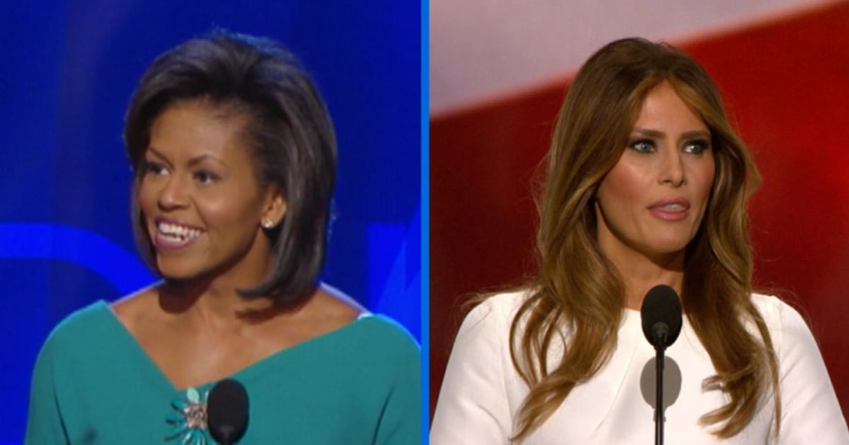 Michelle Obama and Melania Trump lines: similarities side by side