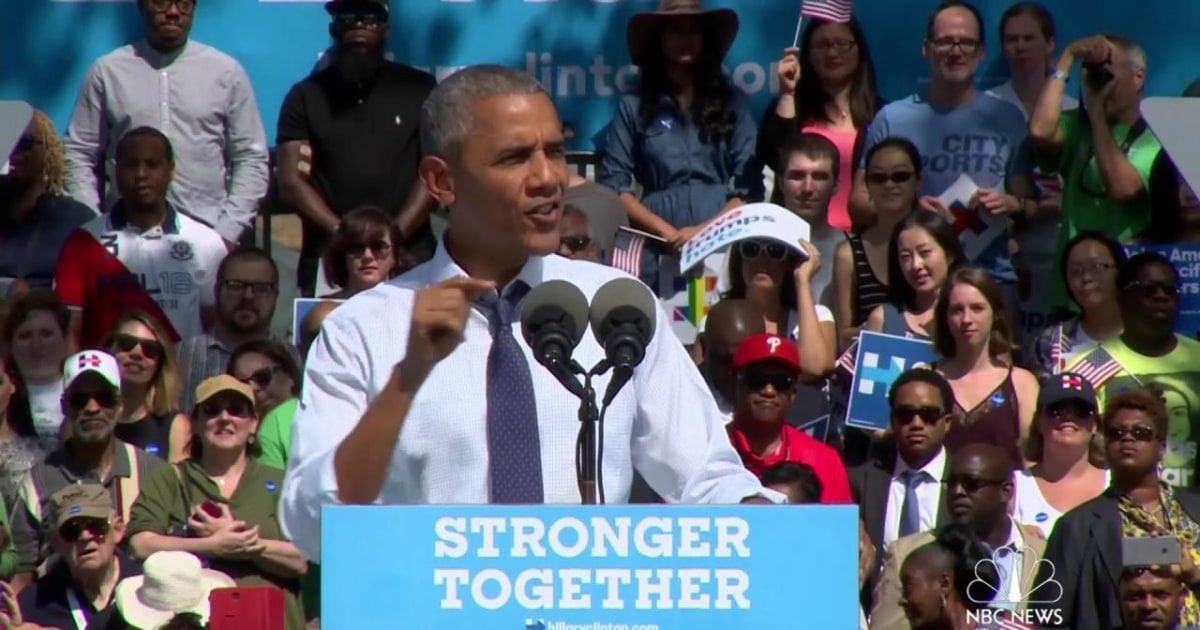 President to Crowd: 'Thanks, Obama!'