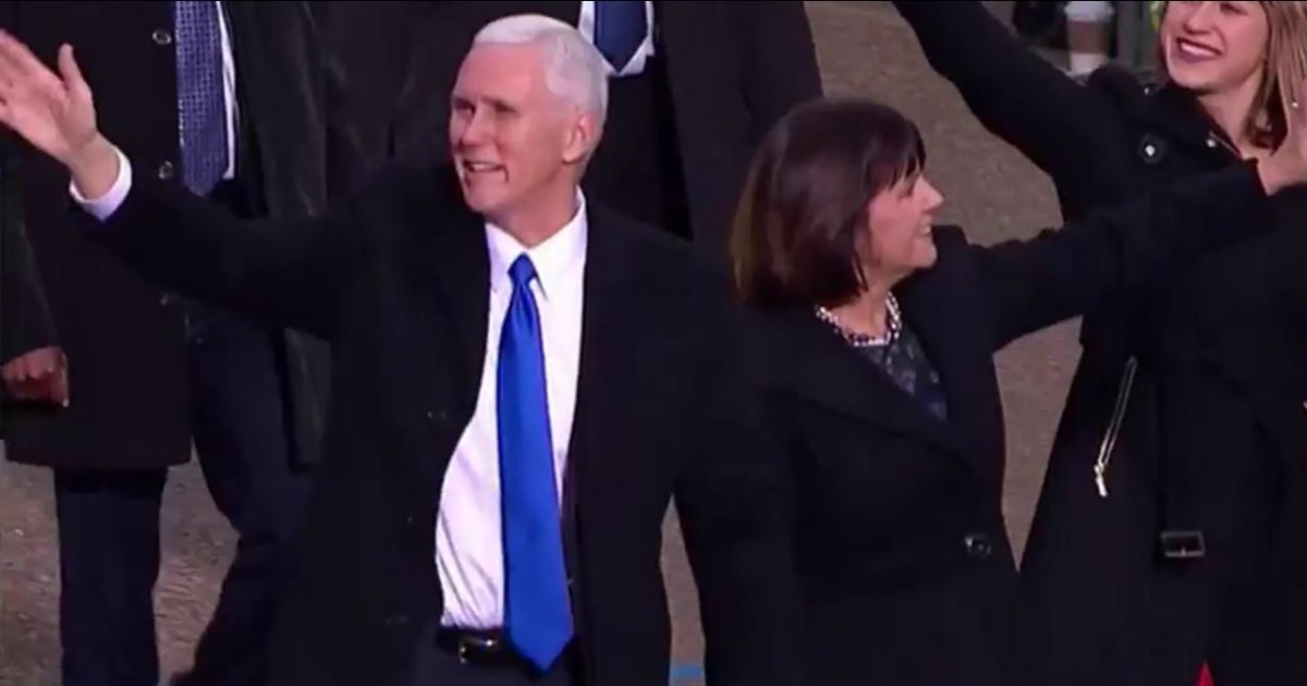 Vice-President Pence Greets Crowds at Inaugural Parade