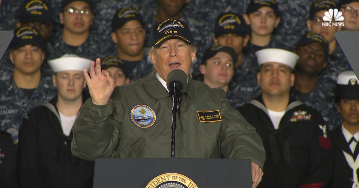 Trump Promises ‘great Rebuilding Of Military In Speech Aboard Uss