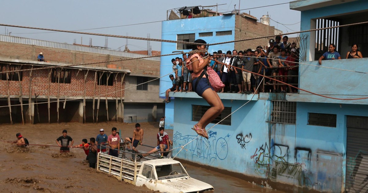Watch Rescuers Save People From Rushing Flood Waters in Peru